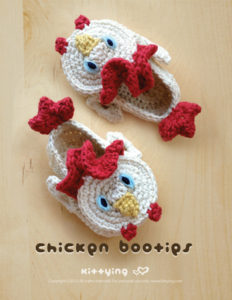 Chicken Baby Booties 2 Crochet Pattern · Kittying Crochet Pattern