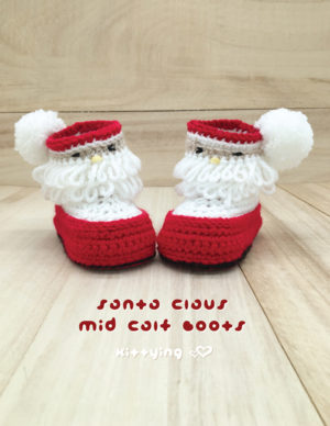 Santa Claus Mid Calf Boots Crochet Pattern by Kittying